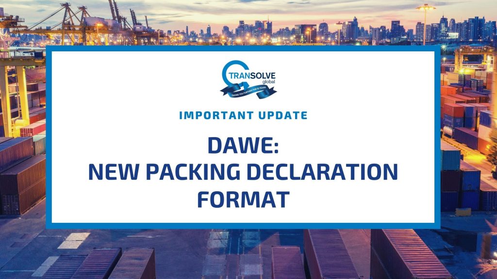 Transolve Global | DAWE: New Packing Declaration Format